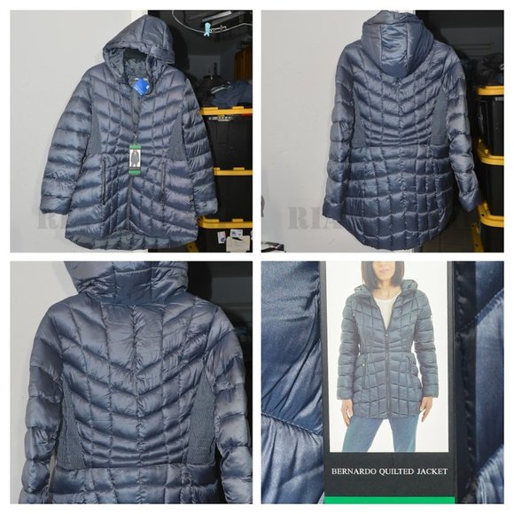 Bernardo | Jackets & Coats | Blue Nwt Ladies Quilted Packable Jacket ...
